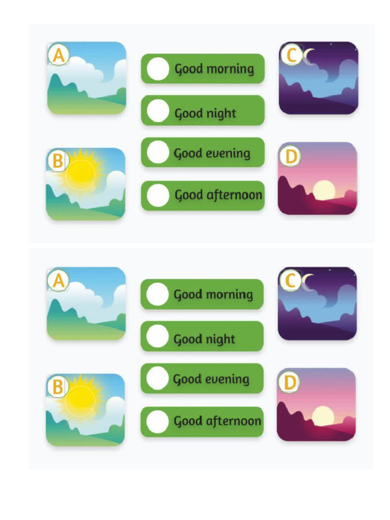 Good morning afternoon evening night | PDF