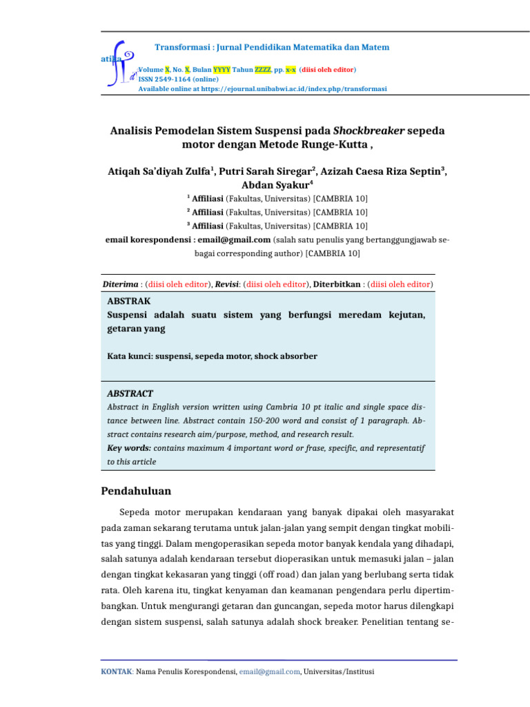 Analisis Sistem Suspensi Shockbreaker Motor | PDF