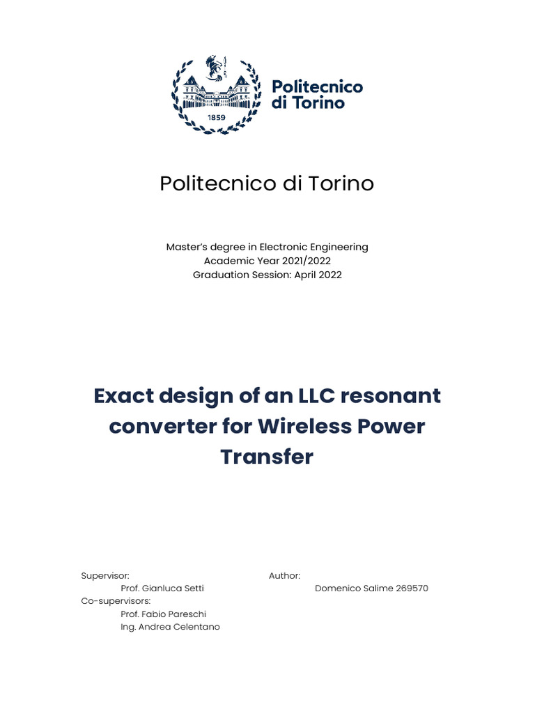 Exact Design of An LLC Resonant | PDF | Inductance | Inductor