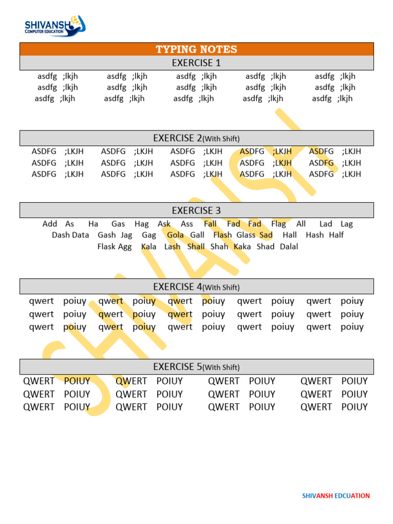 Student Typing Note | PDF