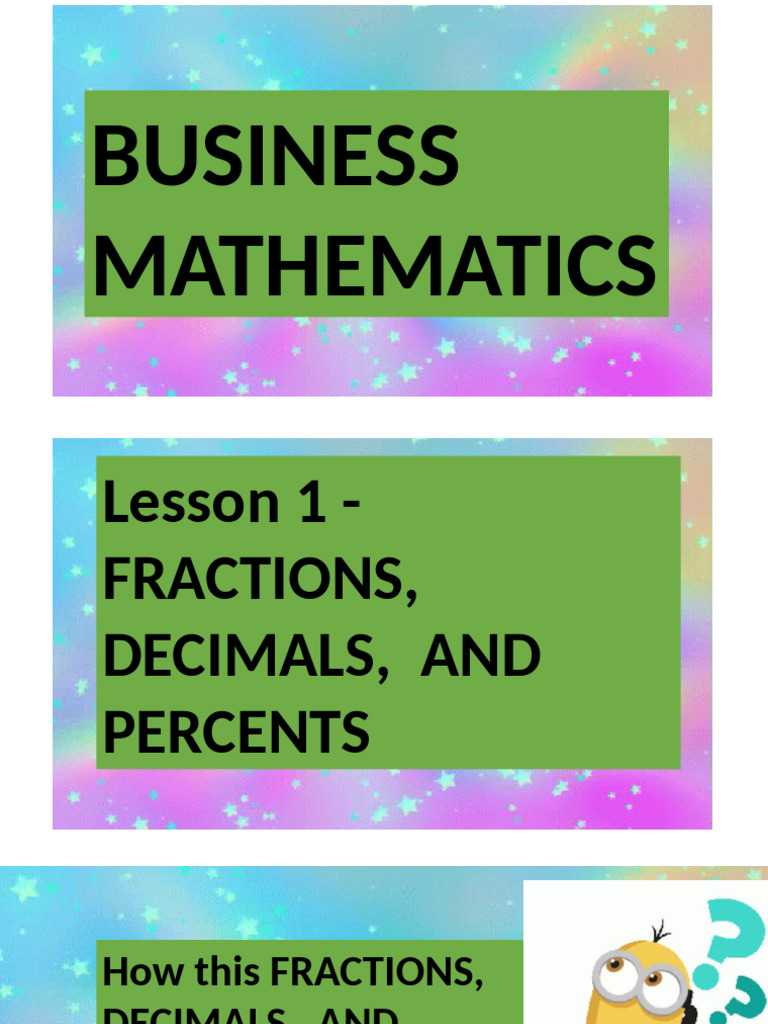 Lesson 1.fractiondecimals and Percents | PDF | Decimal