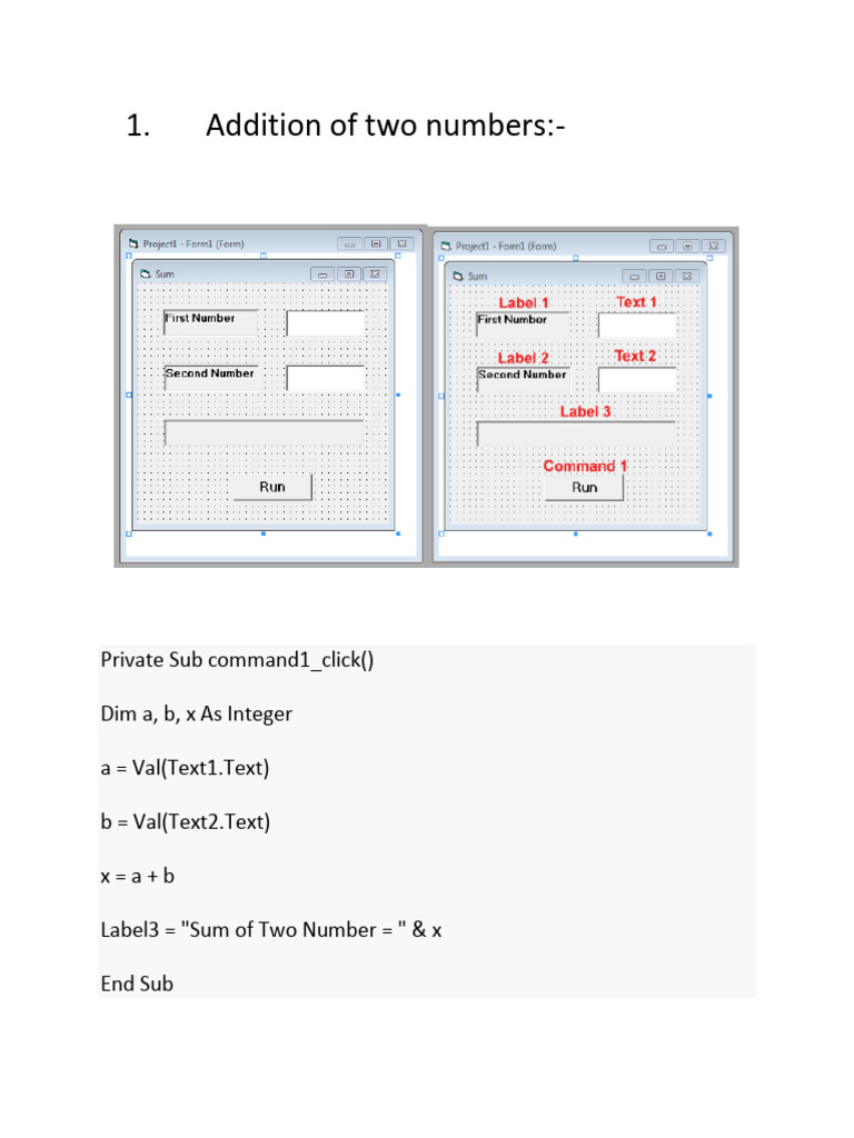 Basic VB Programs for Math Operations | PDF
