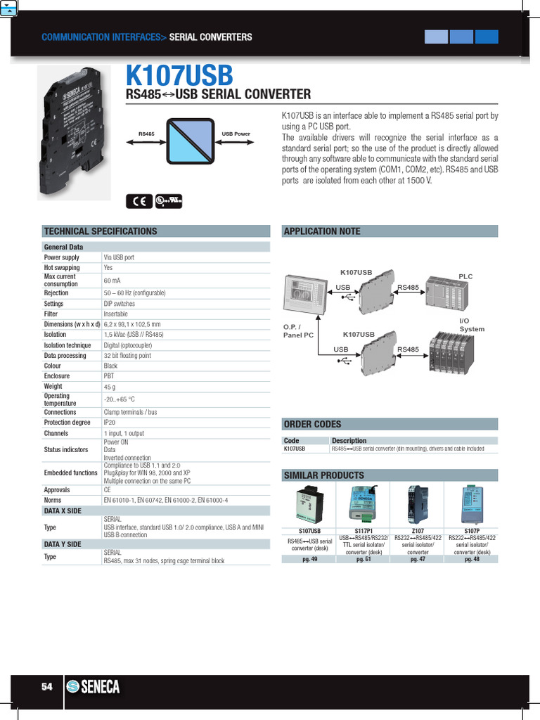 K107USB_Datasheet | PDF | Usb | Personal Computers