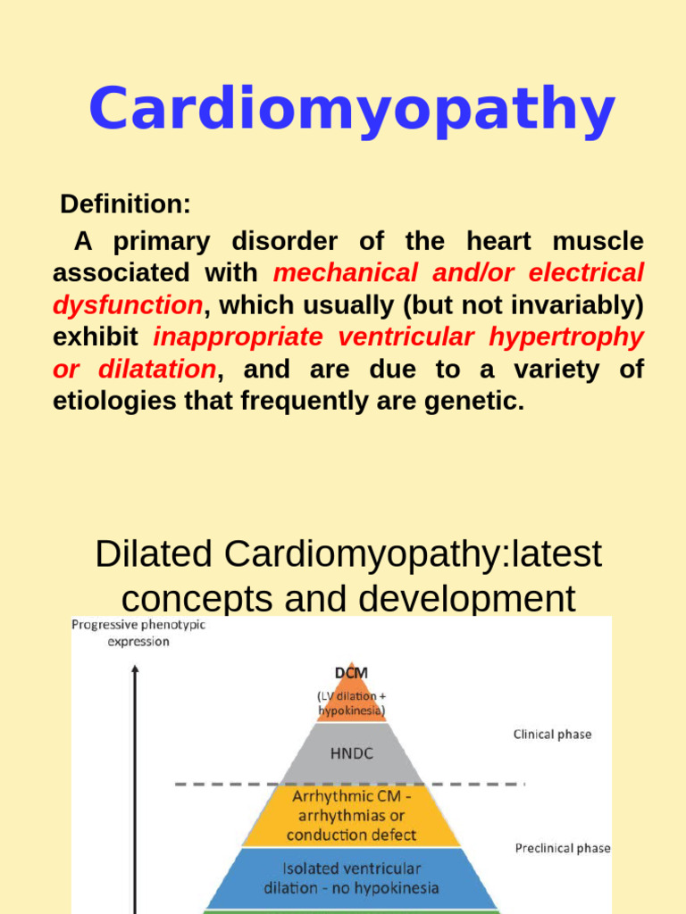 Cardiomyopathy New PPT 19 | PDF | Heart | Heart Failure Cardiomyopathy New PPT 19 | PDF | Heart | Heart Failure
