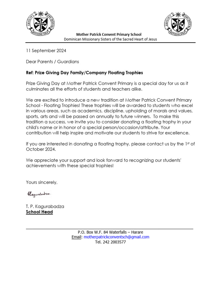 Floating Trophies Prize Giving Day 2024 | PDF | Sports & Recreation