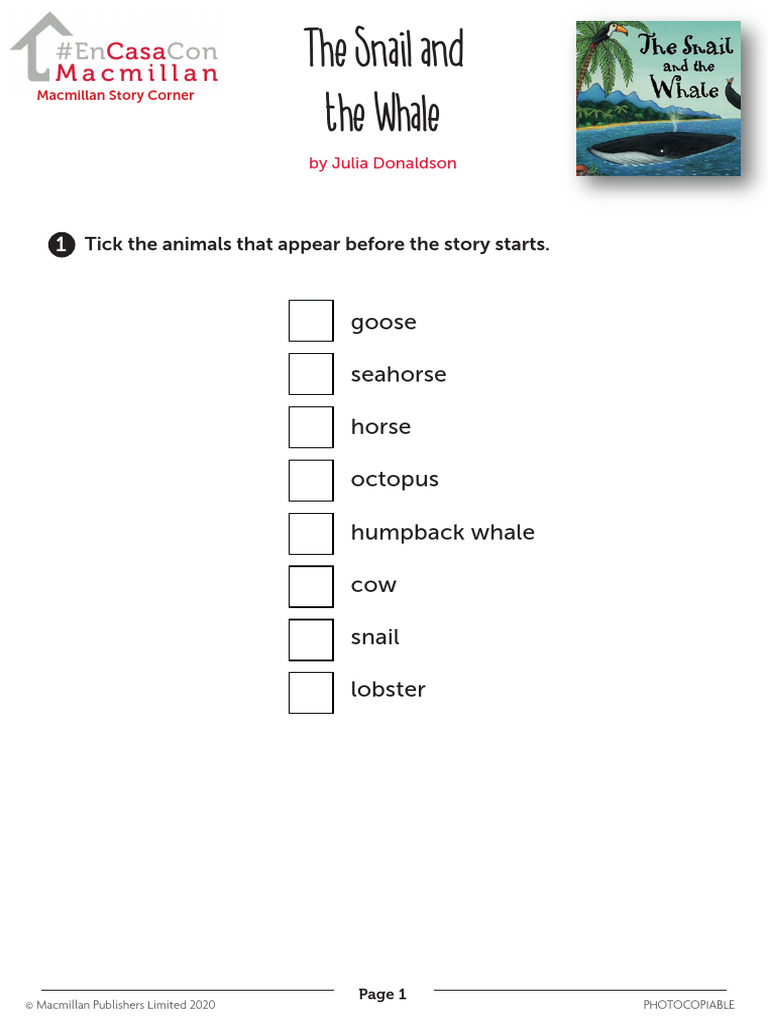 The Snail and the Whale | PDF | Whales