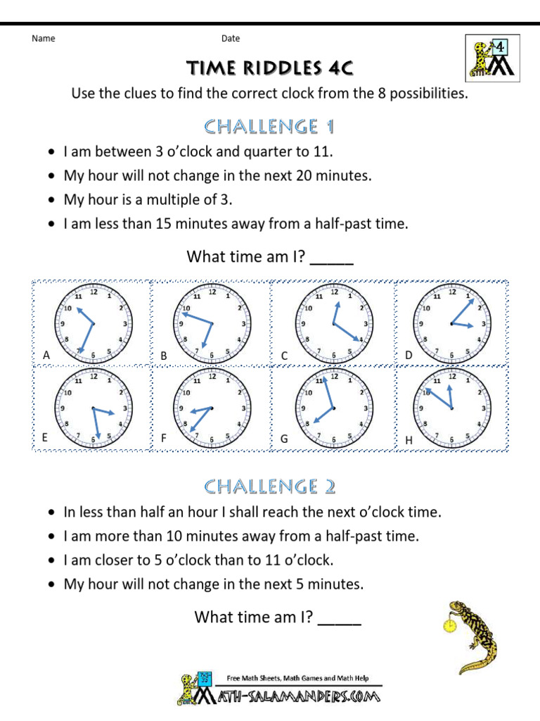 Time Riddles 4c | PDF