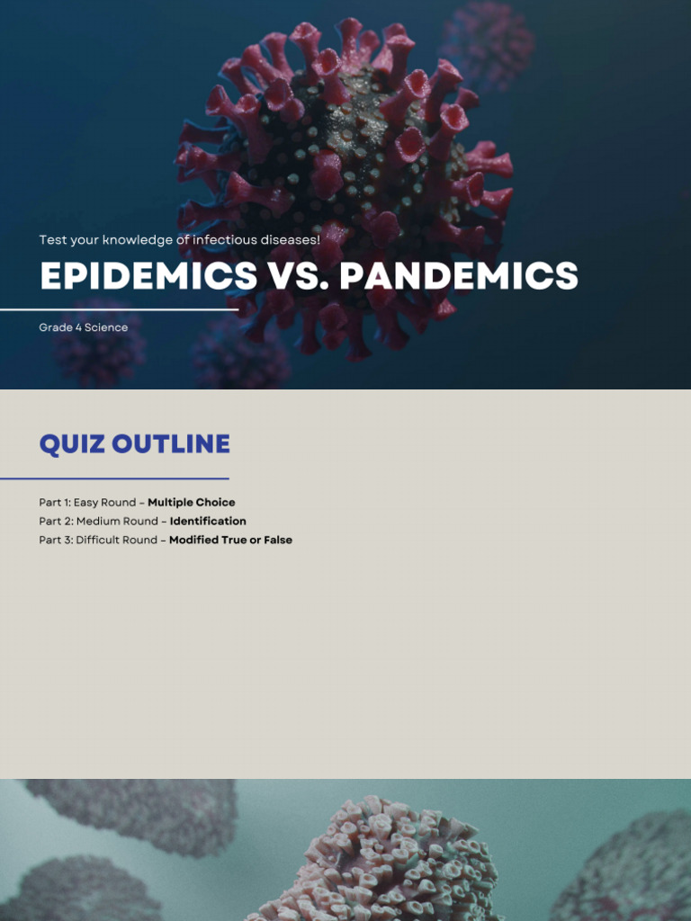 Epidemics vs. Pandemics Quiz Presentation in White Photographic Style | PDF