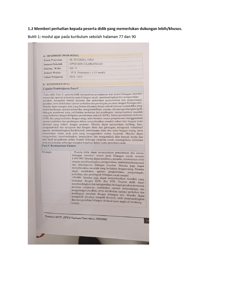 1.2 Memberi Perhatian Kepada Peserta Didik Yang Memerlukan Dukungan ...