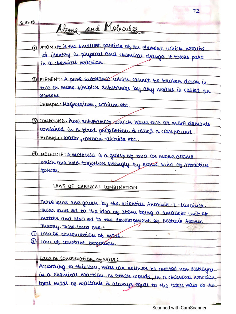 Chapter-3 Atoms and Molecules | PDF