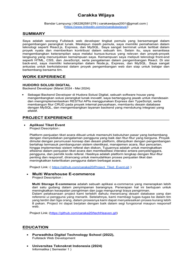 CV Carakka Wijaya | PDF