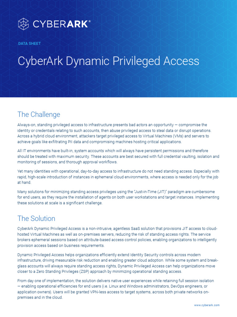 Cyberark Dynamic Privileged Access | PDF | Secure Shell | Computing