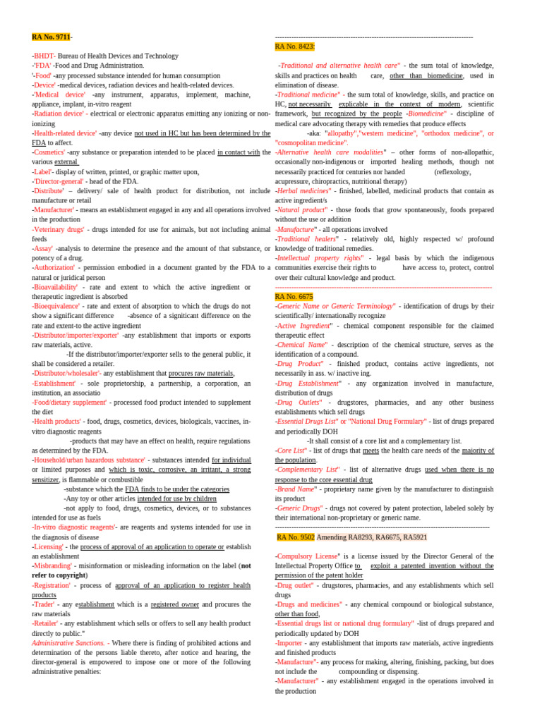 Legal Pharm (Definition of Terms | PDF | Patent | Food And Drug ...