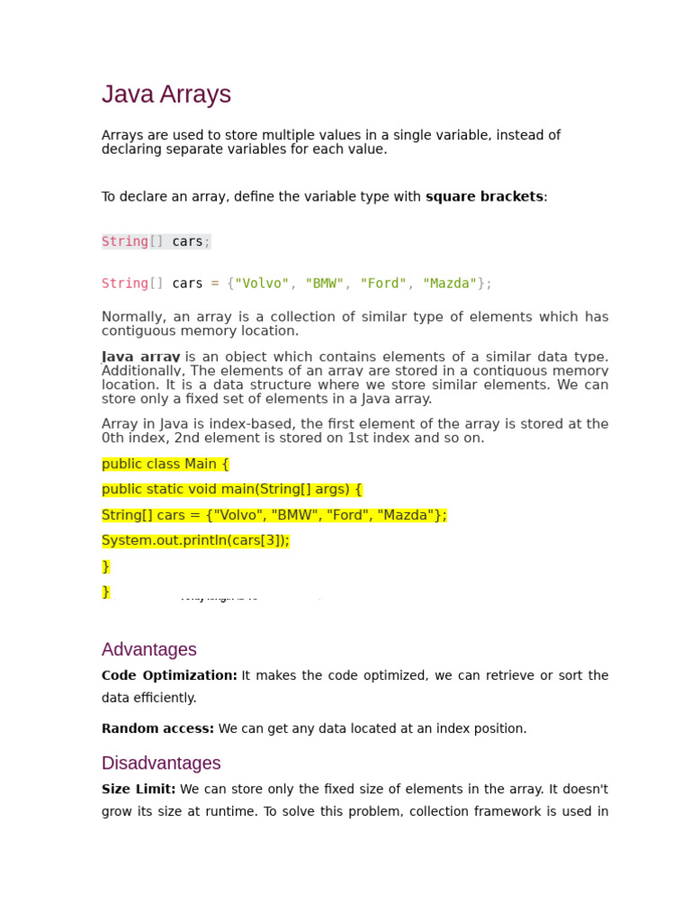 java 8 Array | PDF | Variable (Computer Science) | String (Computer ... java 8 Array | PDF | Variable (Computer Science) | String (Computer ...