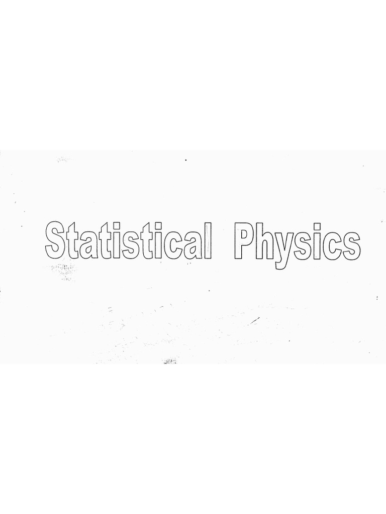 Stat. Mech - 1-2 | PDF