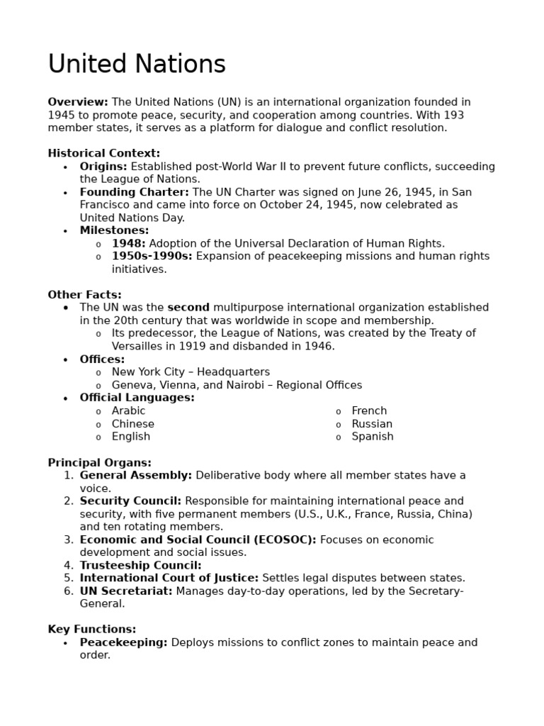 UN Reviewer | PDF | United Nations | International Relations