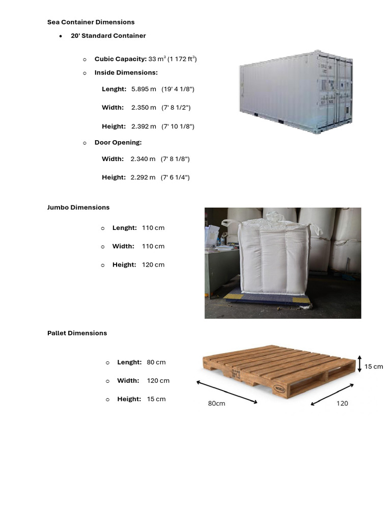 Sea Container Dimensions | PDF | Cooking, Food & Wine | Home & Garden