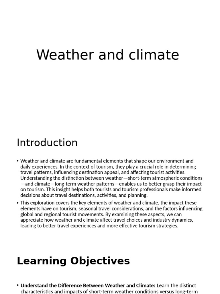 Weather and Climate | PDF | Tourism | Climate