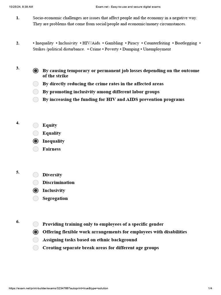 GR10 Socio Economic Answers | PDF | Employment | Unemployment