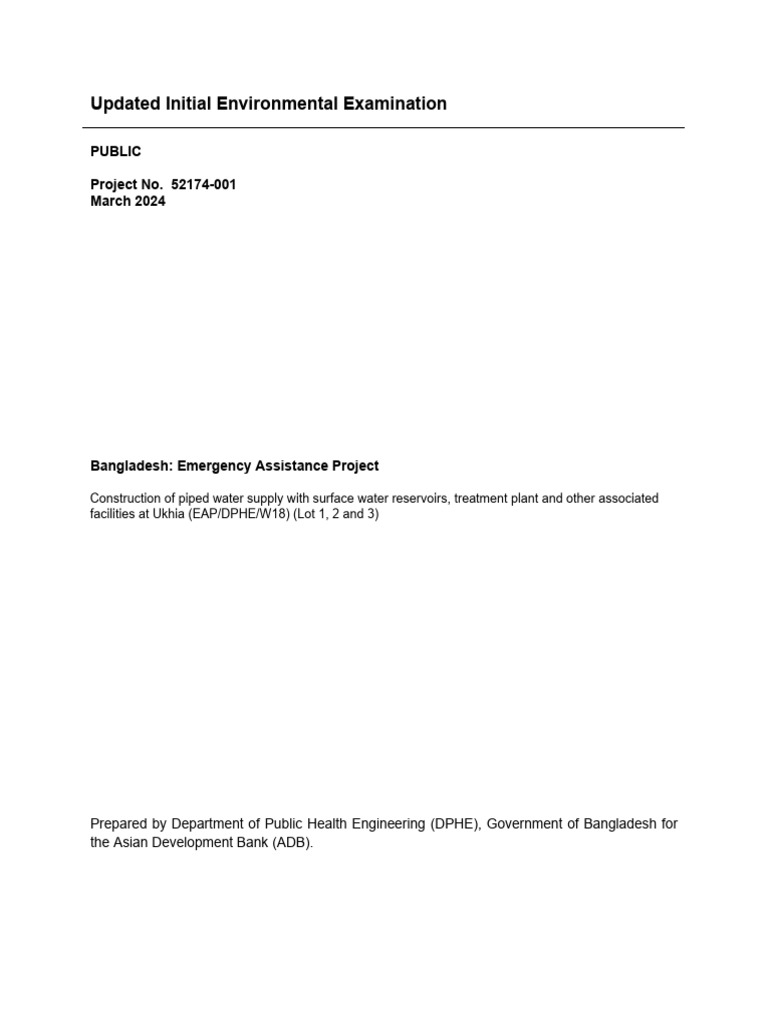Updated Initial Environmental Examination | PDF | Flood | Water