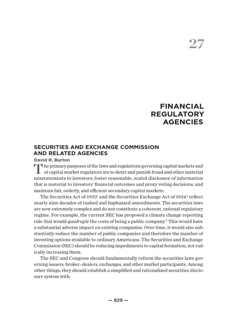 2025_MandateForLeadership_CHAPTER-27 | PDF | Commodity Futures Trading Commission | U.S ...