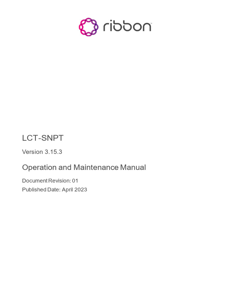 LCT-SNPT V3.15.3 Operation and Maintenance Manual | PDF | Routing ...