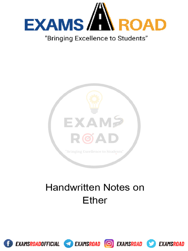 Ethers Handwritten Notes by ExamsRoad | PDF