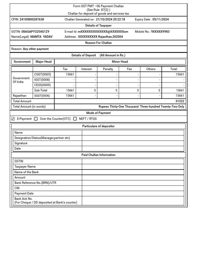 GST-CHALLAN (5) | PDF