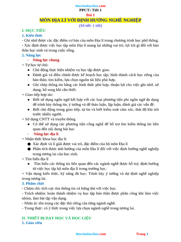 Giao An Dia Li 10 KNTT CA Nam | PDF