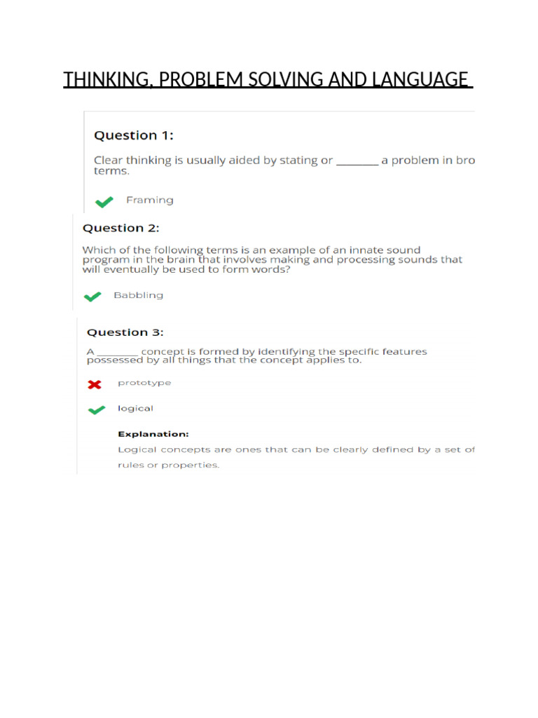 Thinking, Problem Solving and Laguage | PDF | Career & Growth