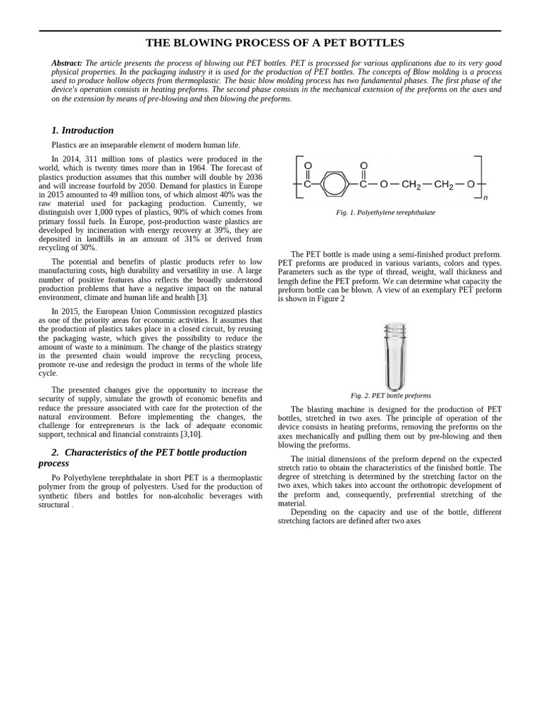 THE BLOWING PROCESS OF A PET BOTTLES | PDF | Plastic | Viscosity