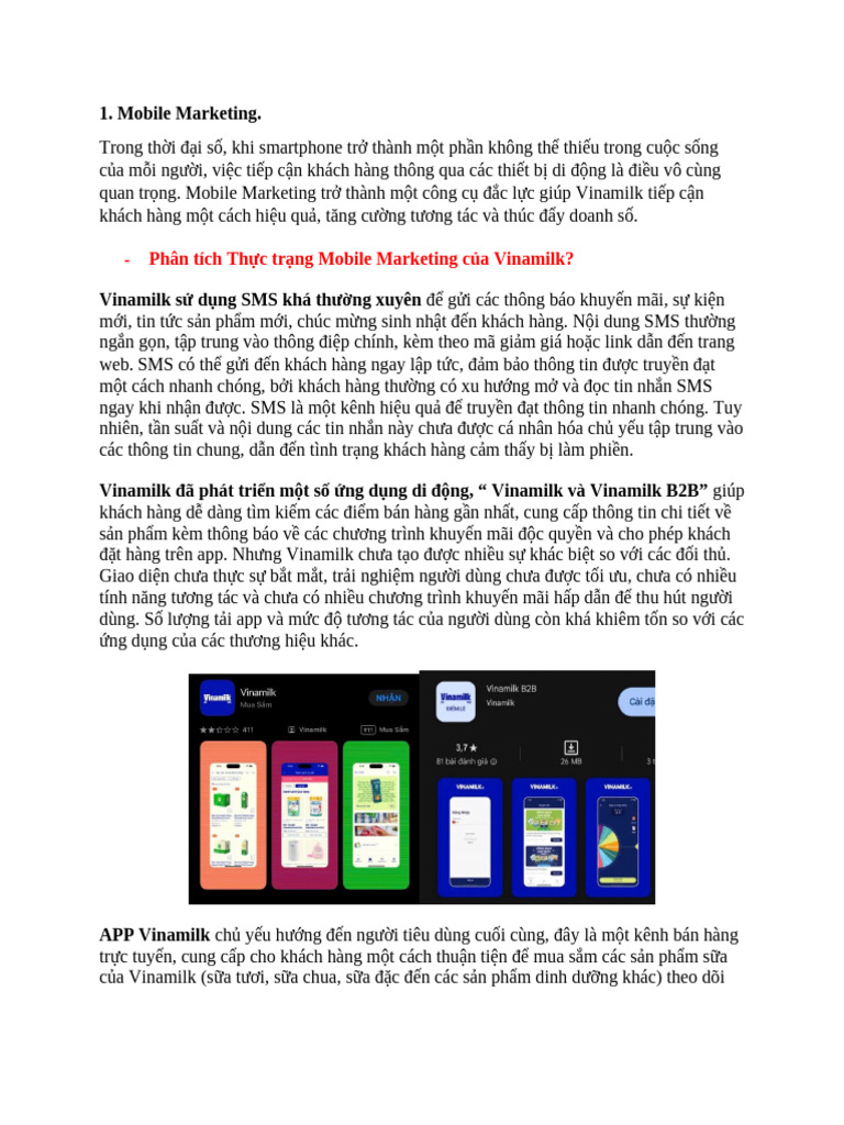 Mobile Marketing C A Vinamilk | PDF