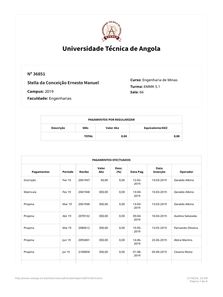 UTANGA - Universidade Técnica de Angola | PDF