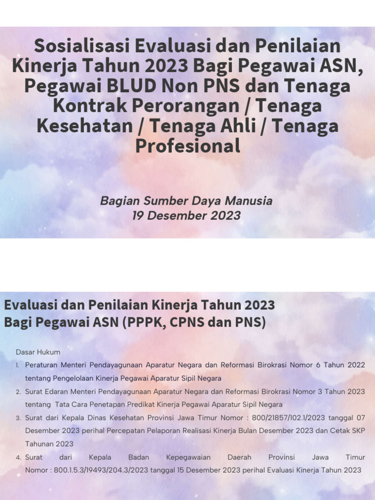 Materi Sosialisasi Penilaian Kinerja Pegawai 2023 | PDF | Bisnis