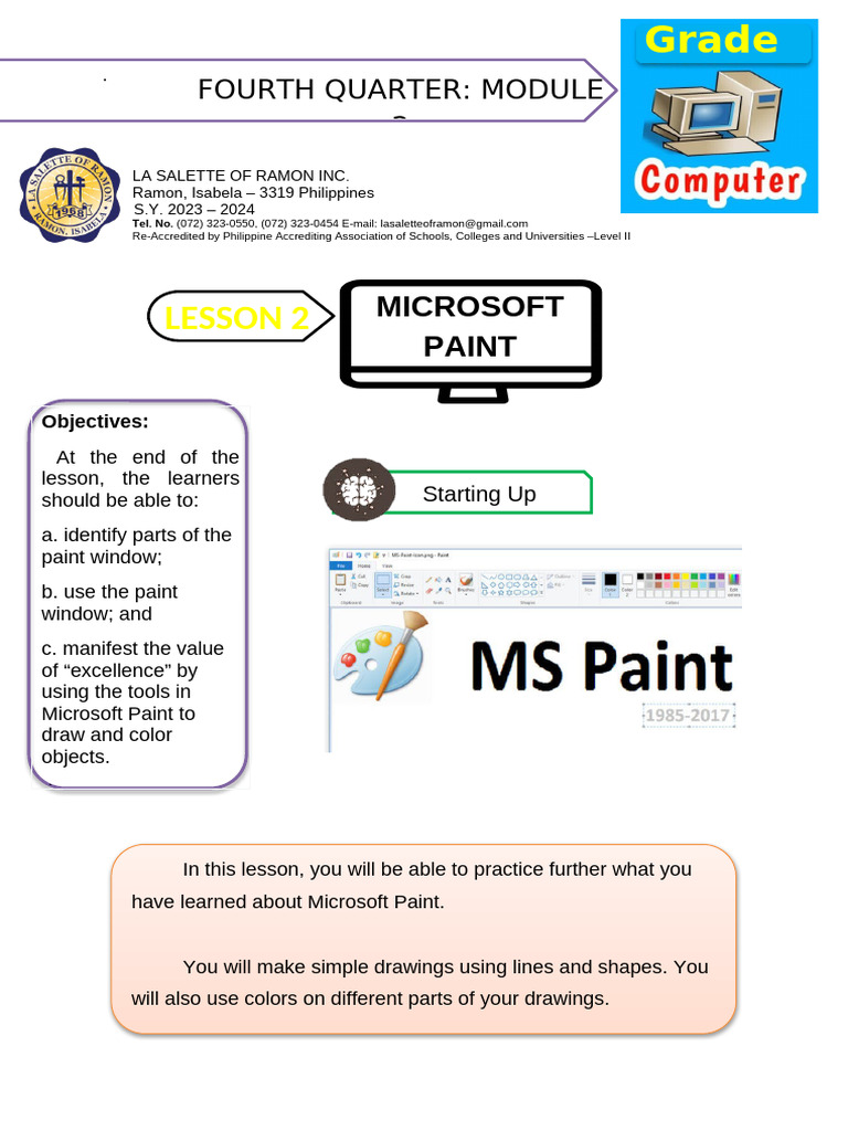 4th Q COMPUTER Module 2 | PDF | Window (Computing) | Software