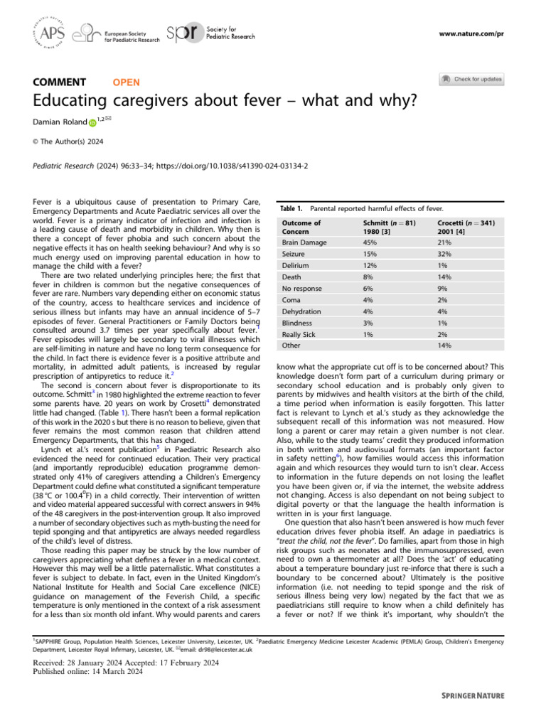Educating Caregivers on Fever Management | PDF | Fever | Caregiver