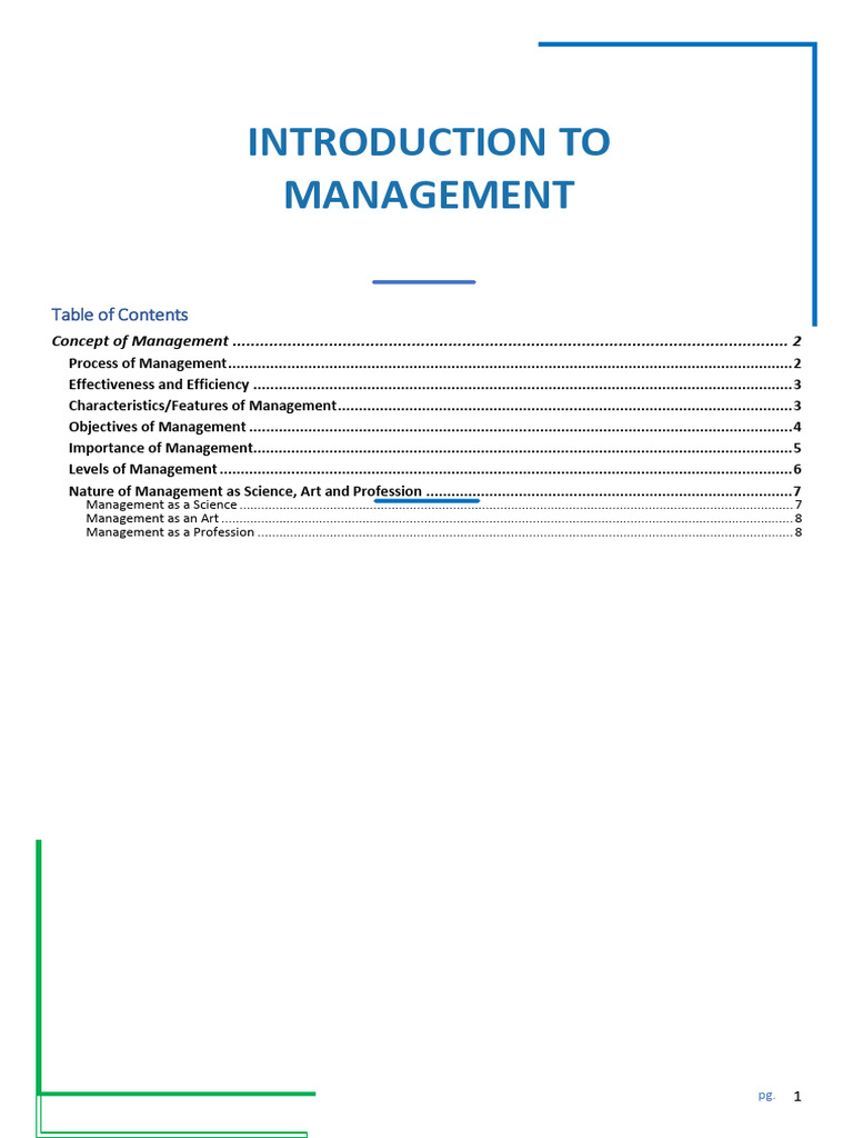 Introduction To Management | PDF | Science | Employment