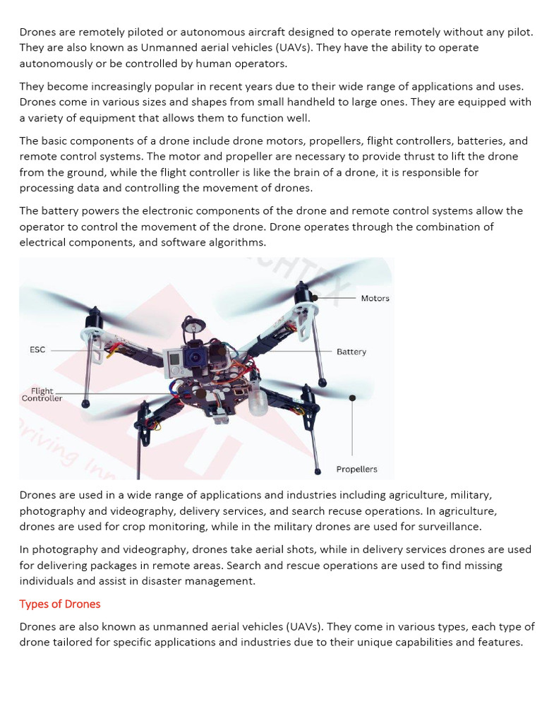 Drone Technology | PDF | Unmanned Aerial Vehicle | Quadcopter