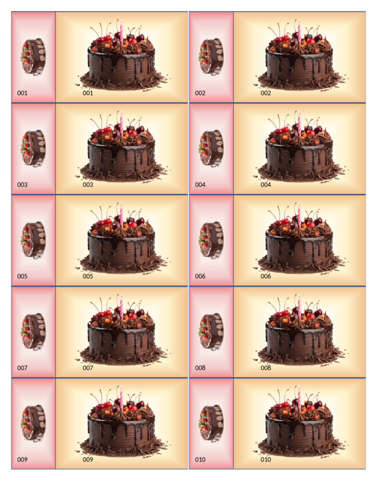 Cake Raffle For Printing | PDF