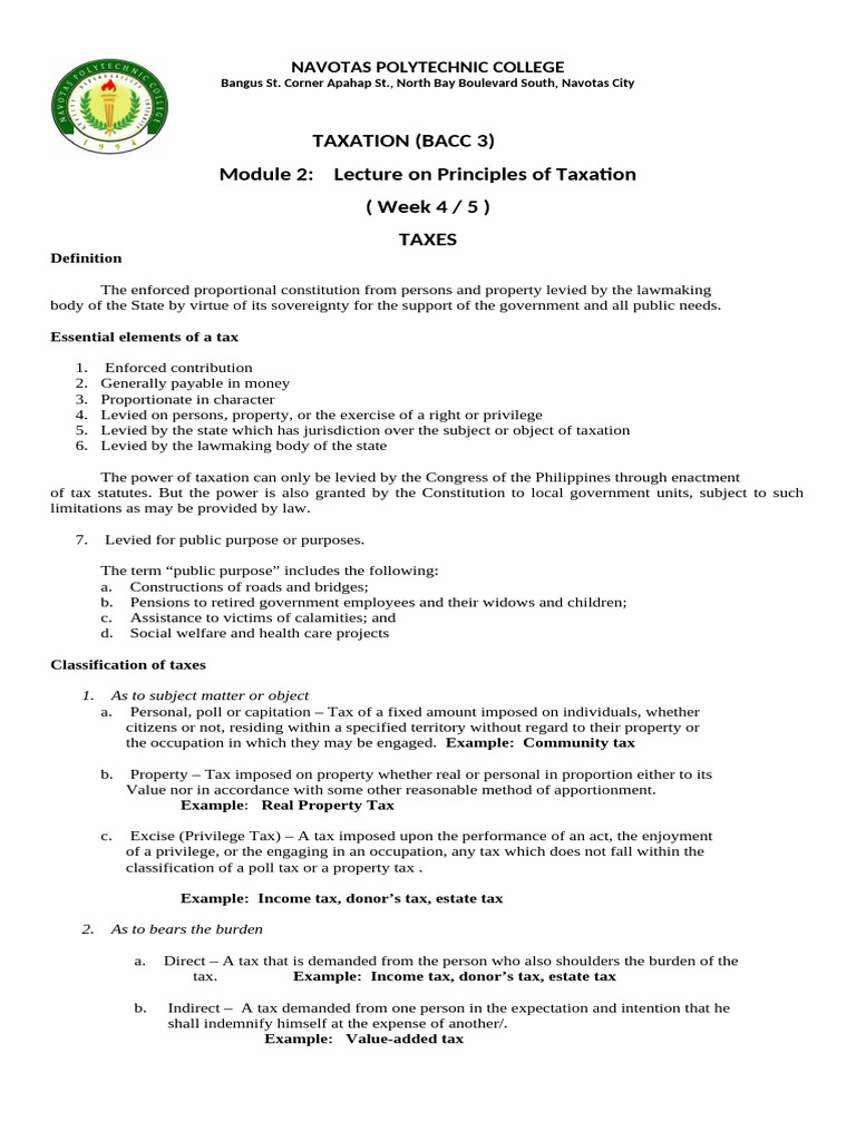 Taxation Module 2 Week 4 5 | PDF | Taxes | Employee Benefits
