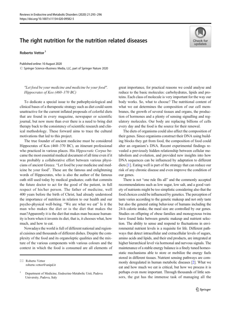 The Right Nutrition for the Nutrition Related Diseases | PDF | Dieting | Obesity