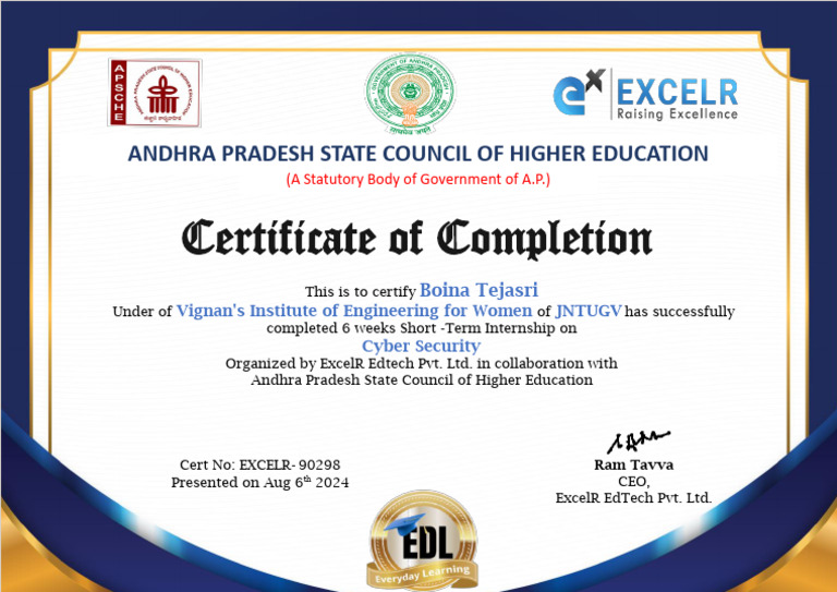 EXCELR 90298 Boina Tejasri | PDF