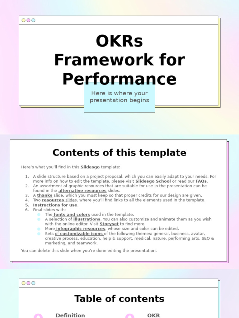 OKRs Framework For Performance XL by Slidesgo | PDF | Planets | Planets ...