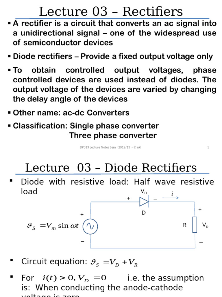 Rectifiers for Engineering Students | PDF | Rectifier | Diode