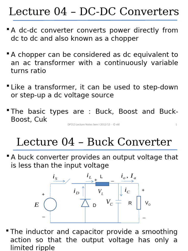 Lecture 04-02 - DC-DC Converters | PDF | Electronic Engineering | Electromagnetism