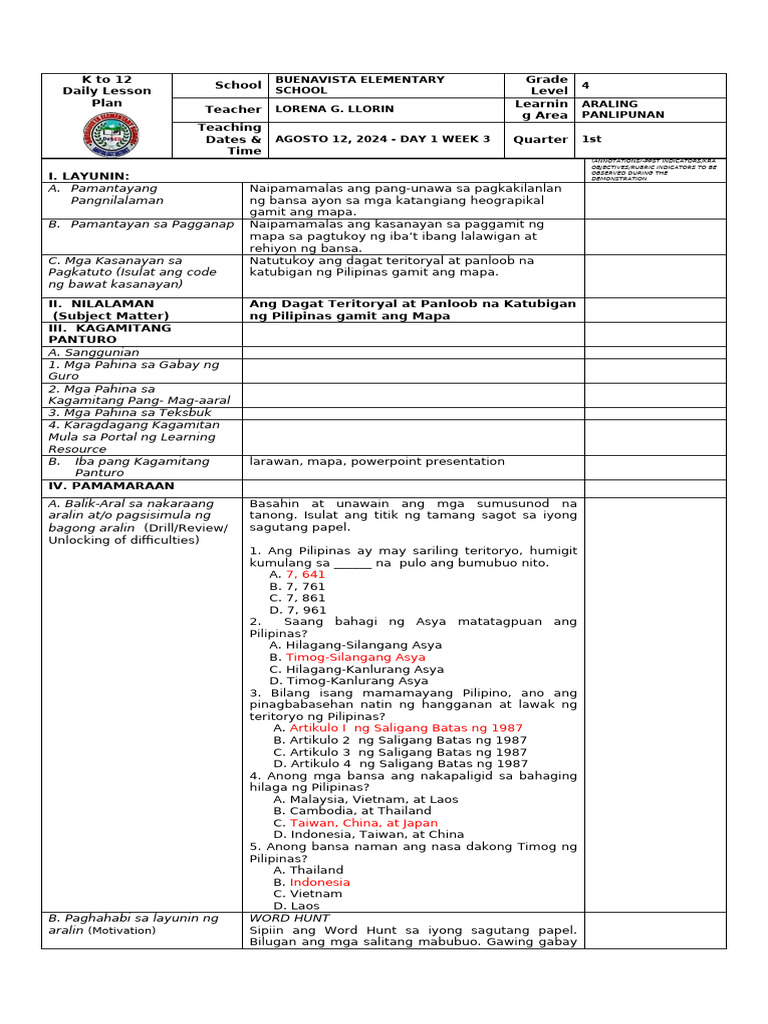 Ap4 DLP Week 3 Day 1 | PDF