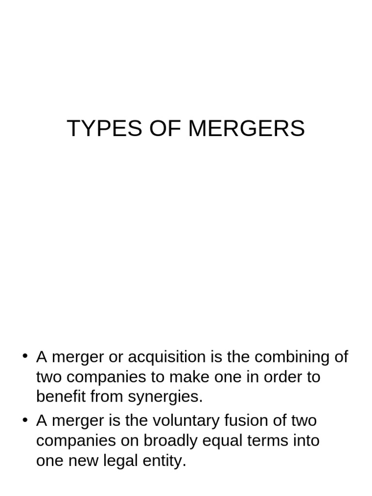 Types of Merger | PDF | Mergers And Acquisitions | Business Economics