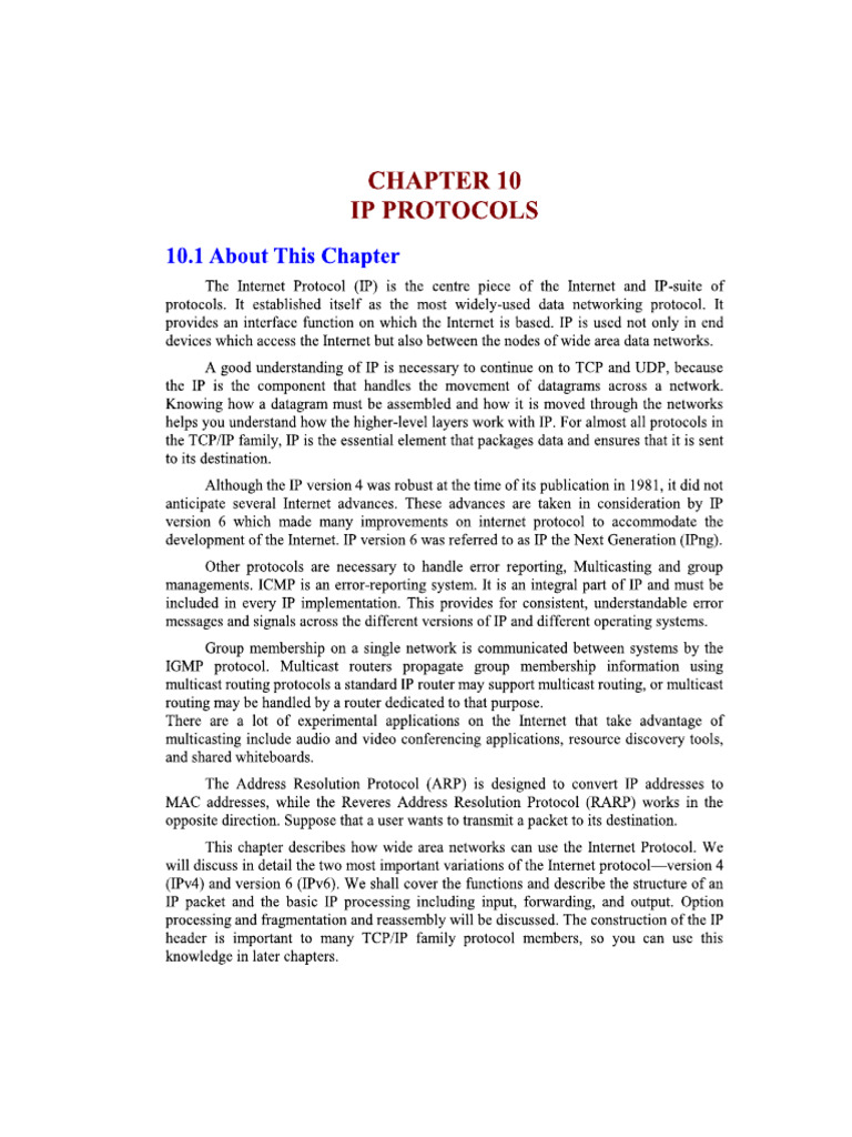 Chap10 IP Protocols | PDF