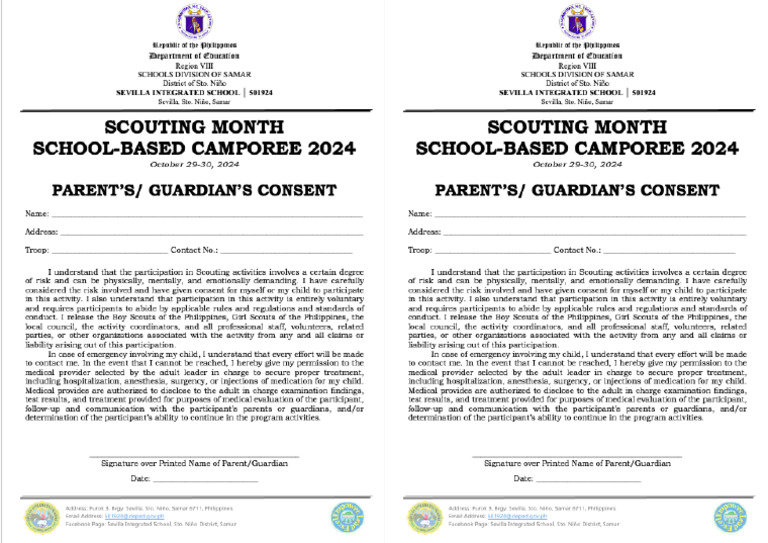 Parents Consent GSP | PDF